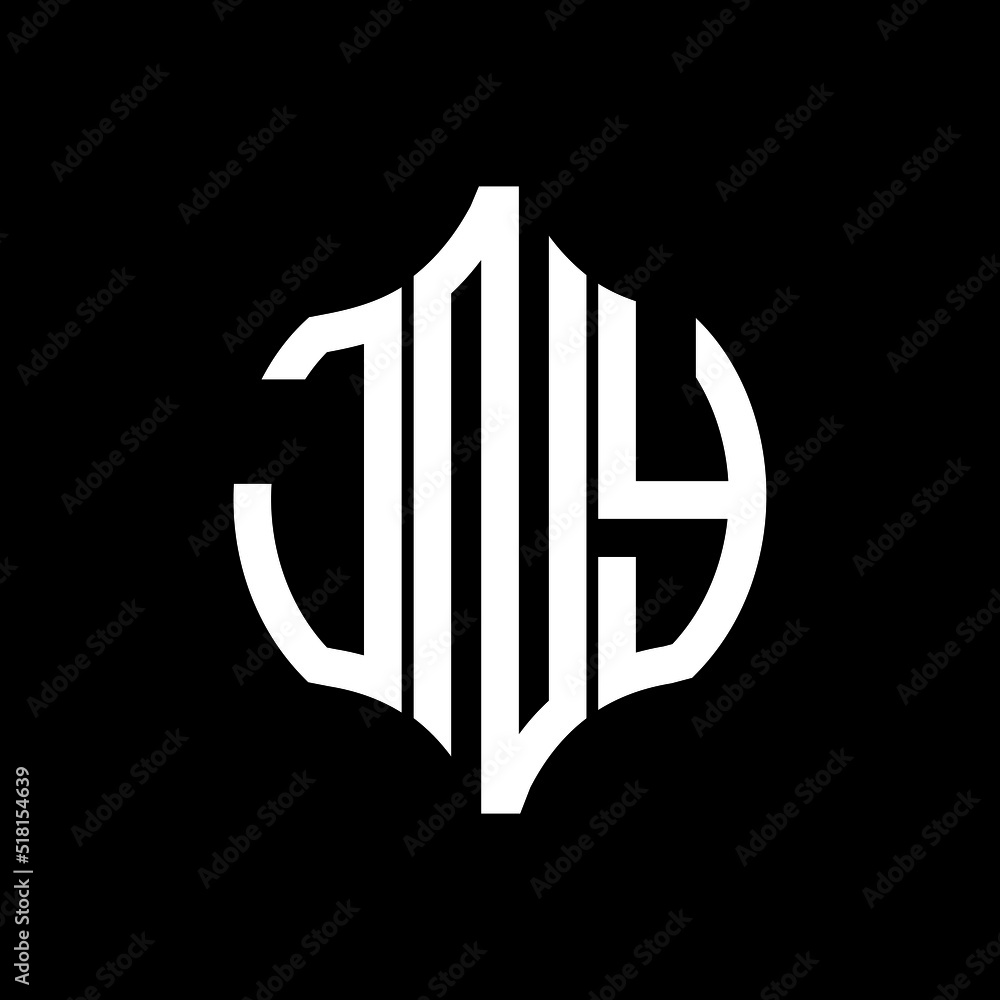 JNY letter logo. JNY best black background vector image. JNY Monogram ...