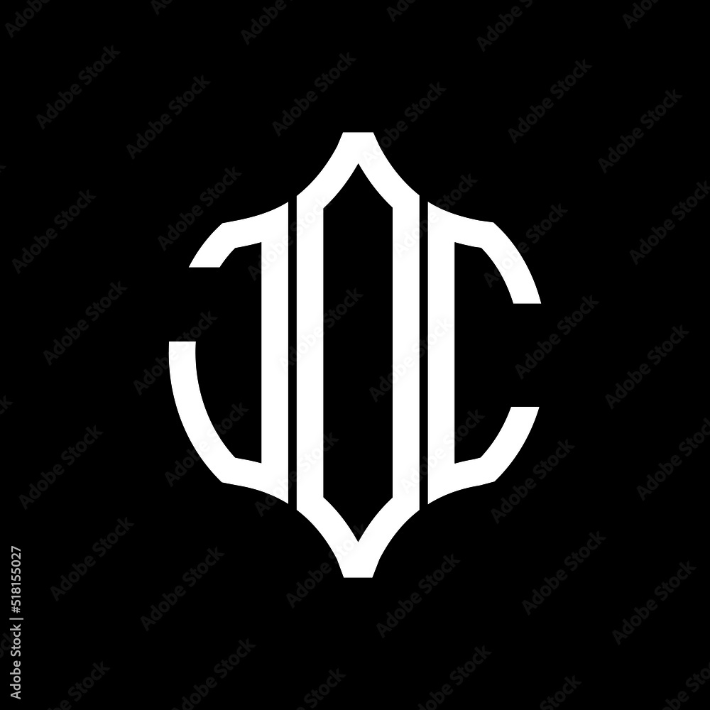 JOC letter logo. JOC best black background vector image. JOC Monogram ...