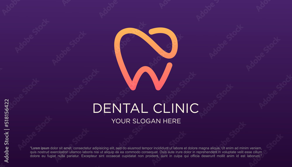 dental clinic tooth logo design vector illustration. Stock Vector ...