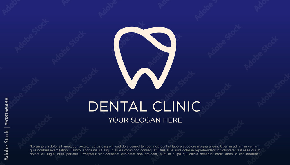 dental clinic tooth logo design vector illustration. Stock Vector ...