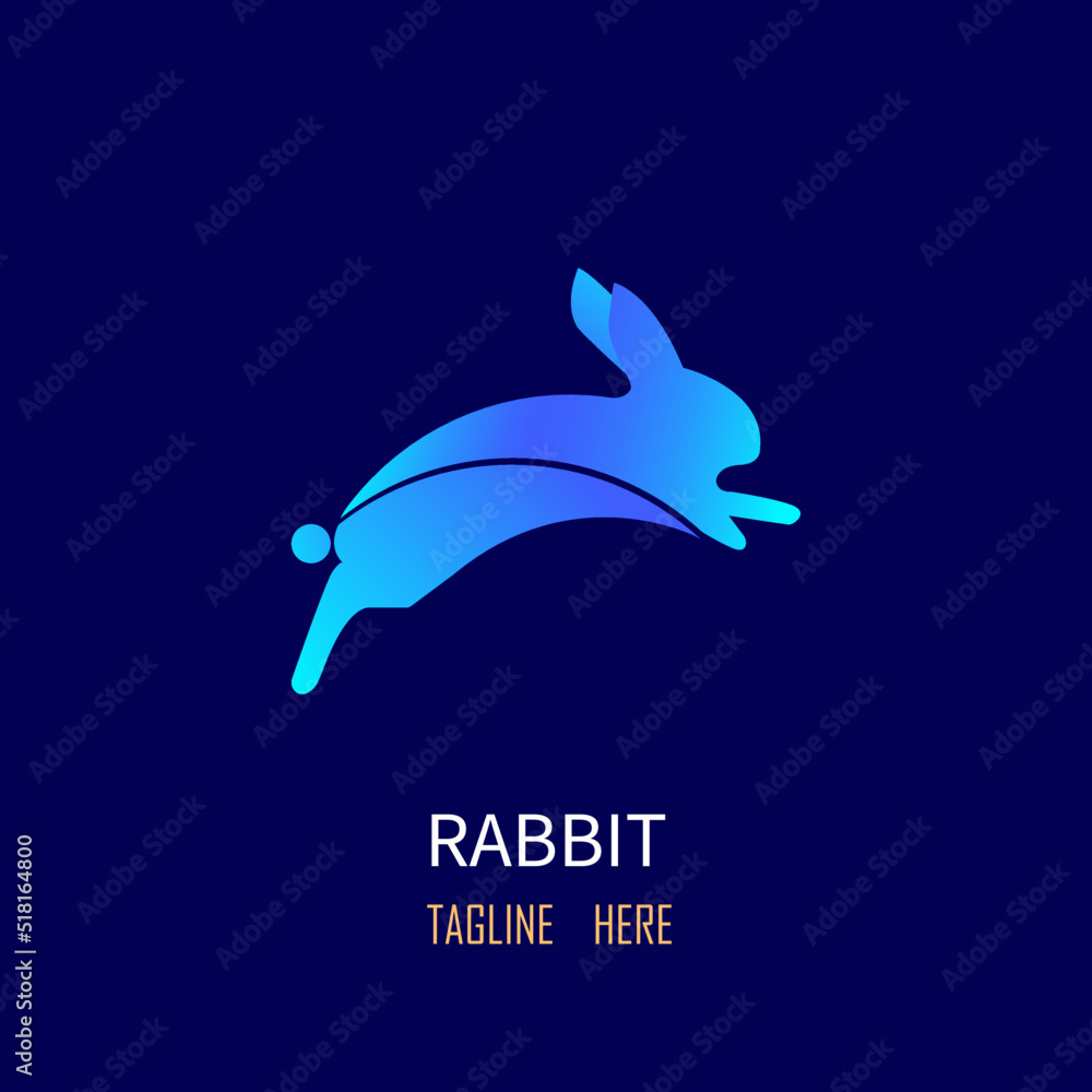 rabbit branding logo template. Awesome a modern rabbit logo Stock ...