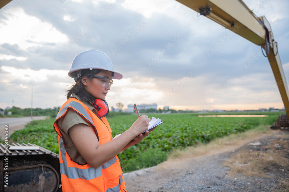 Environmental engineers work at the water storage plant, check the pH ...