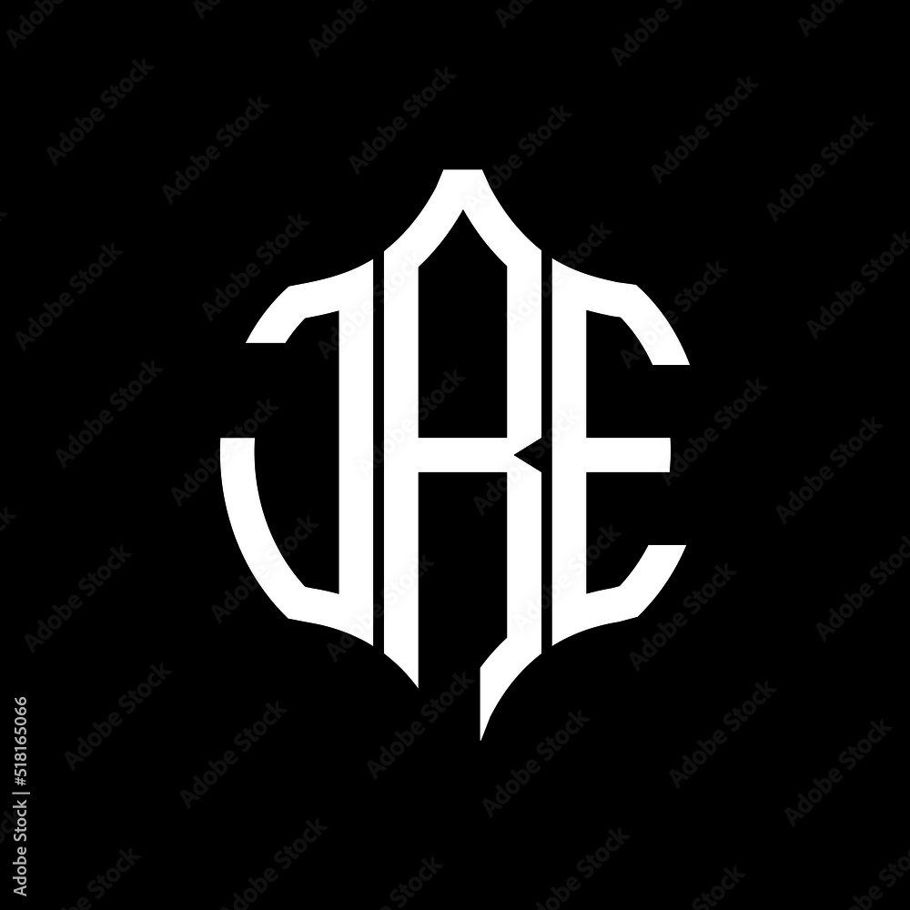Vecteur Stock JRE letter logo. JRE best black background vector image ...