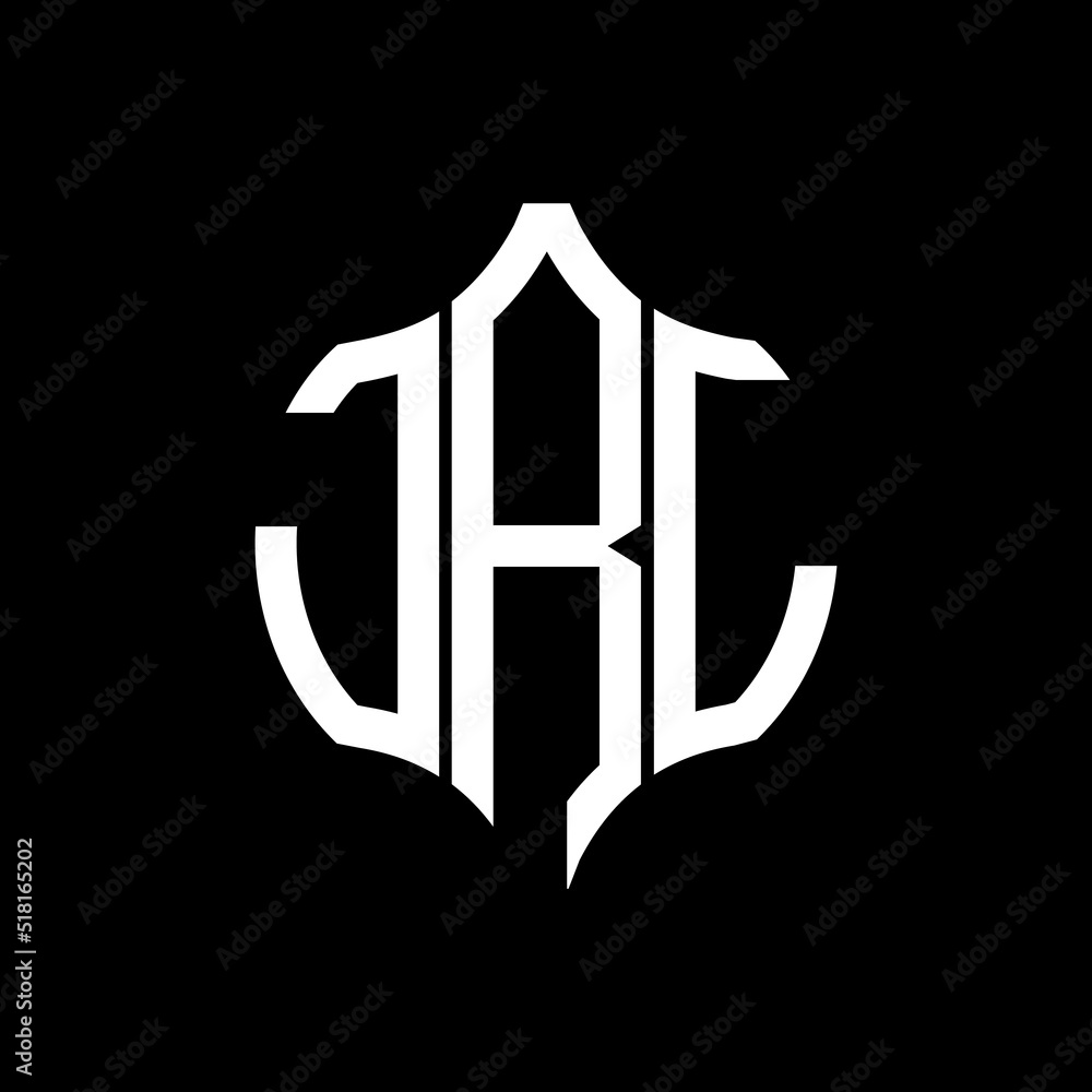 JRL letter logo. JRL best black background vector image. JRL Monogram ...