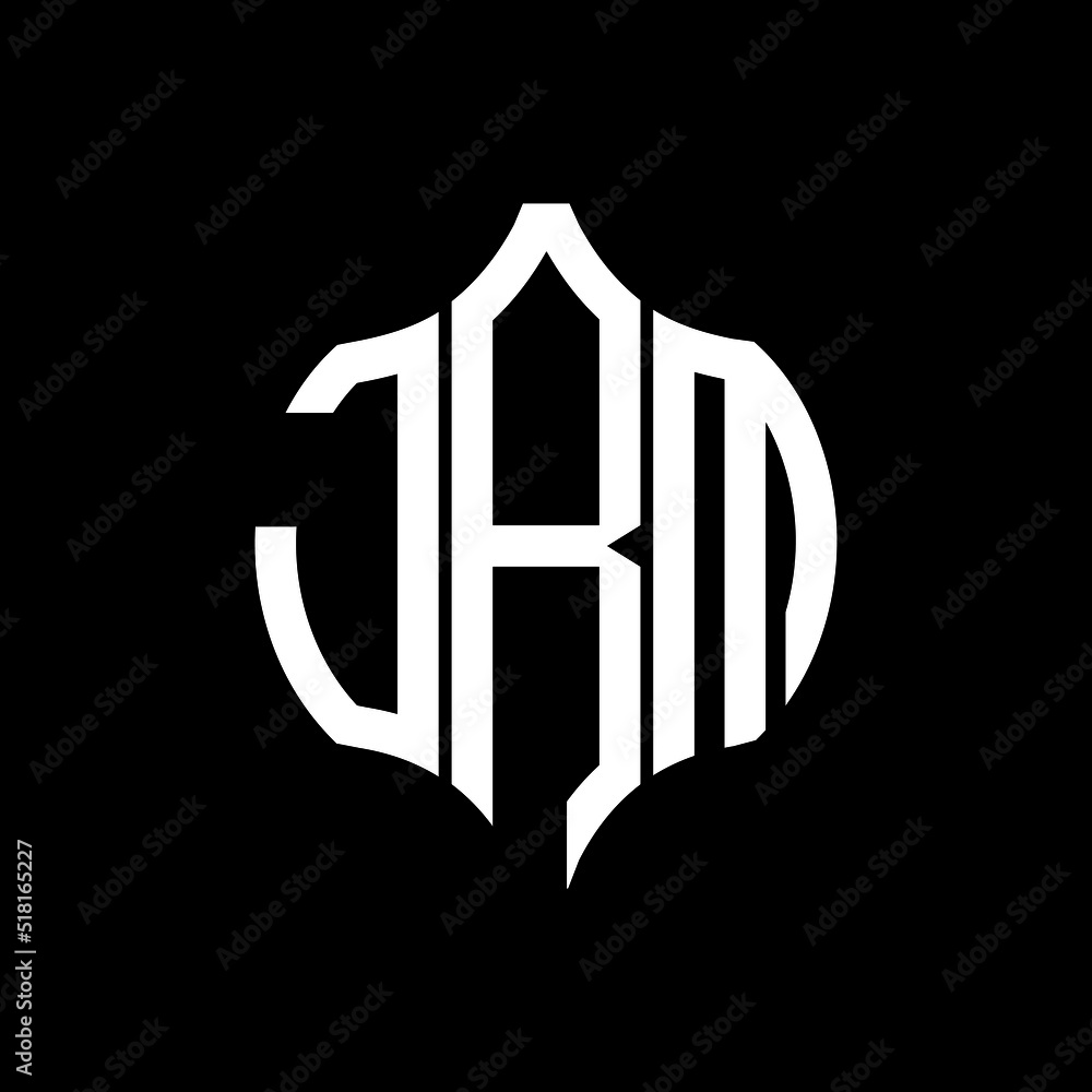 JRM letter logo. JRM best black background vector image. JRM Monogram ...