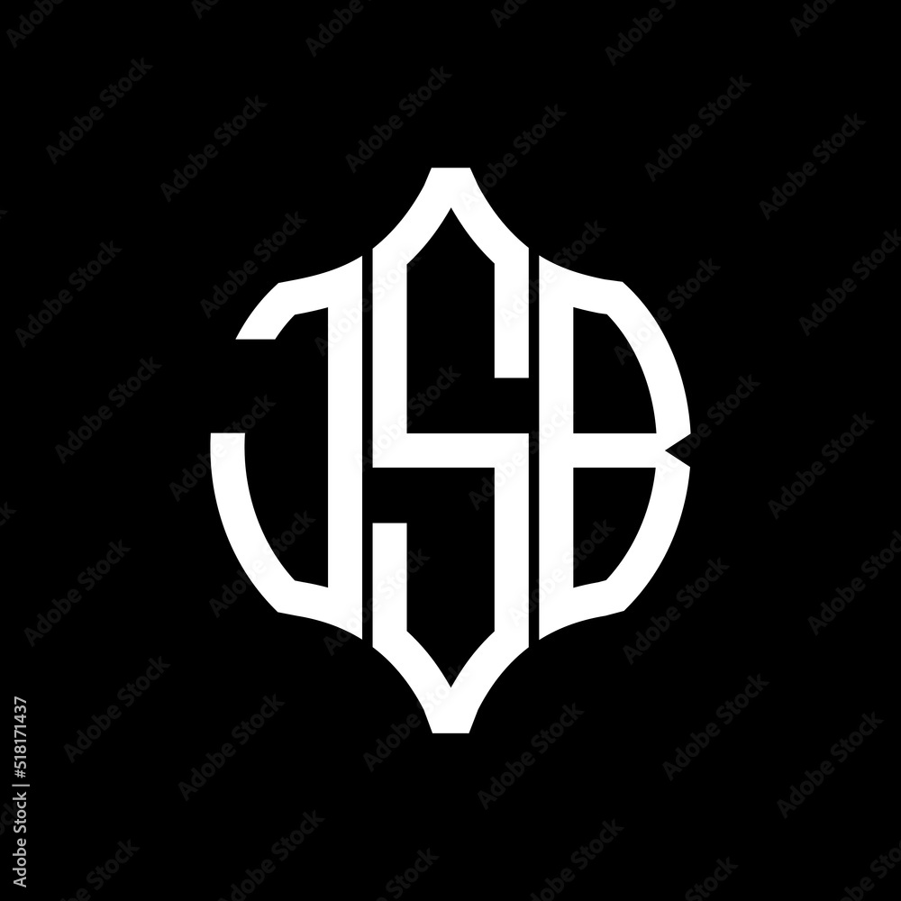 JSB letter logo. JSB best black background vector image. JSB Monogram logo design for ...