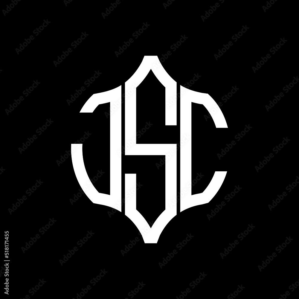 JSC letter logo. JSC best black background vector image. JSC Monogram ...