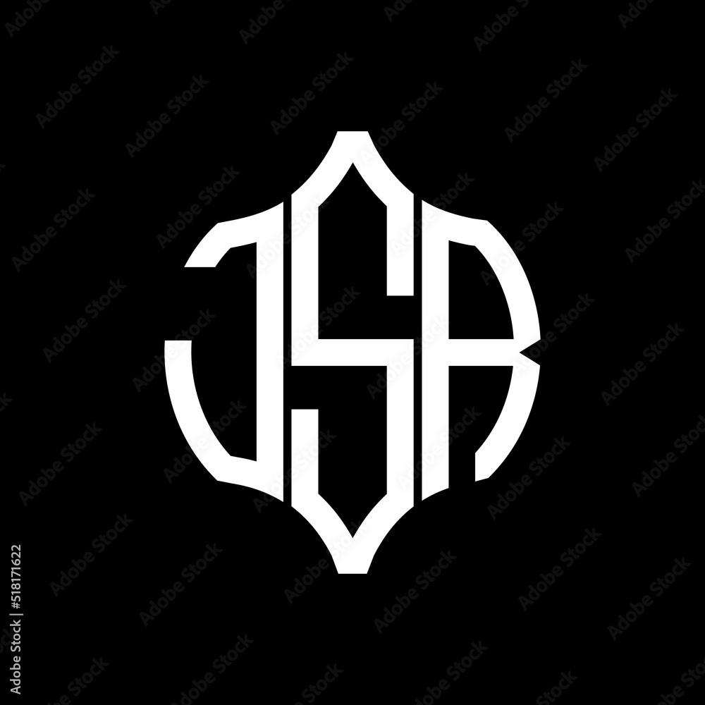 JSR letter logo. JSR best black background vector image. JSR Monogram ...