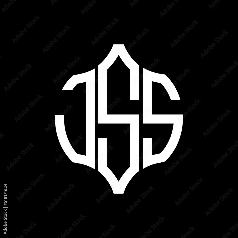JSS letter logo. JSS best black background vector image. JSS Monogram ...