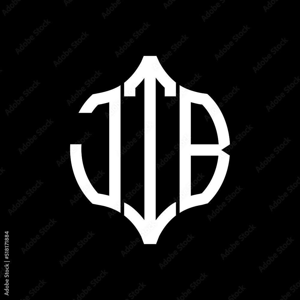 JTB letter logo. JTB best black background vector image. JTB Monogram ...