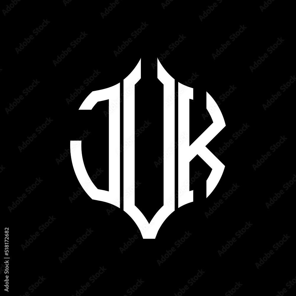 JVK letter logo. JVK best black background vector image. JVK Monogram ...