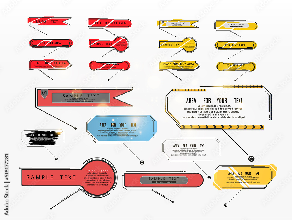 Layout element for web, brochure, infographic. Digital callouts titles ...