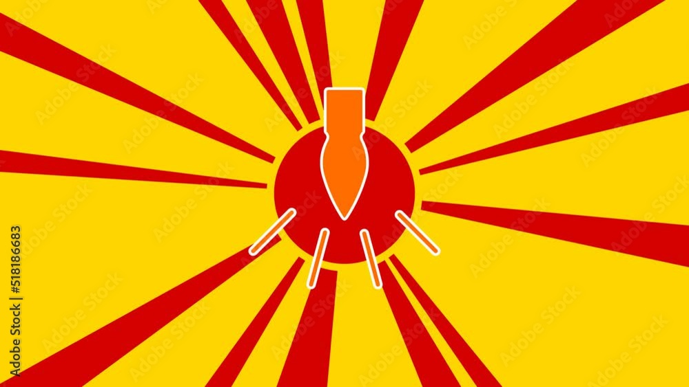 Garland light bulb symbol on the background of animation from moving ...