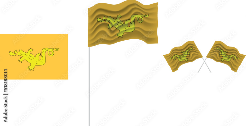 Waving Flags of Uyghur Khaganate, Uyghur Empire,Turkic Empire Stock ...