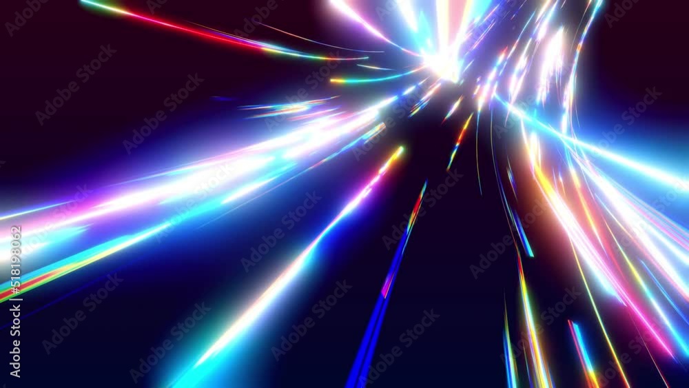 3d vj loop, abstract background with futuristic flow of multicolor glow ...