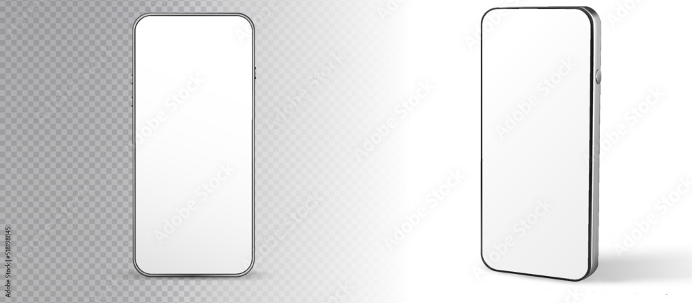 Phone call blank display template for UI UX preview. Different angels ...