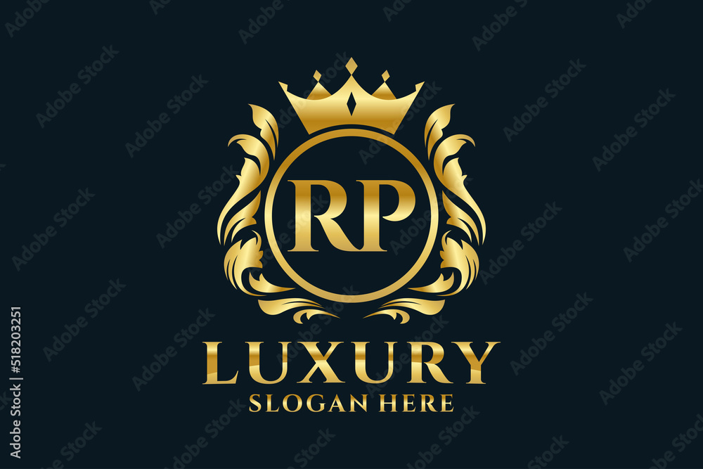 Initial RP Letter Royal Luxury Logo template in vector art for ...