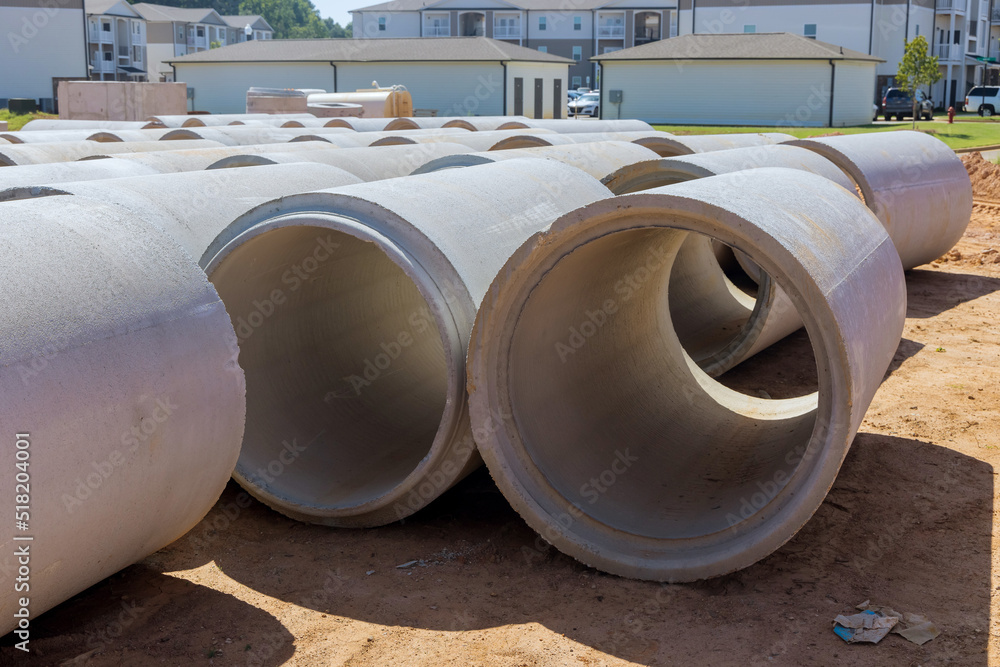 Concrete pipes to construct drainage systems the large cement sewage ...