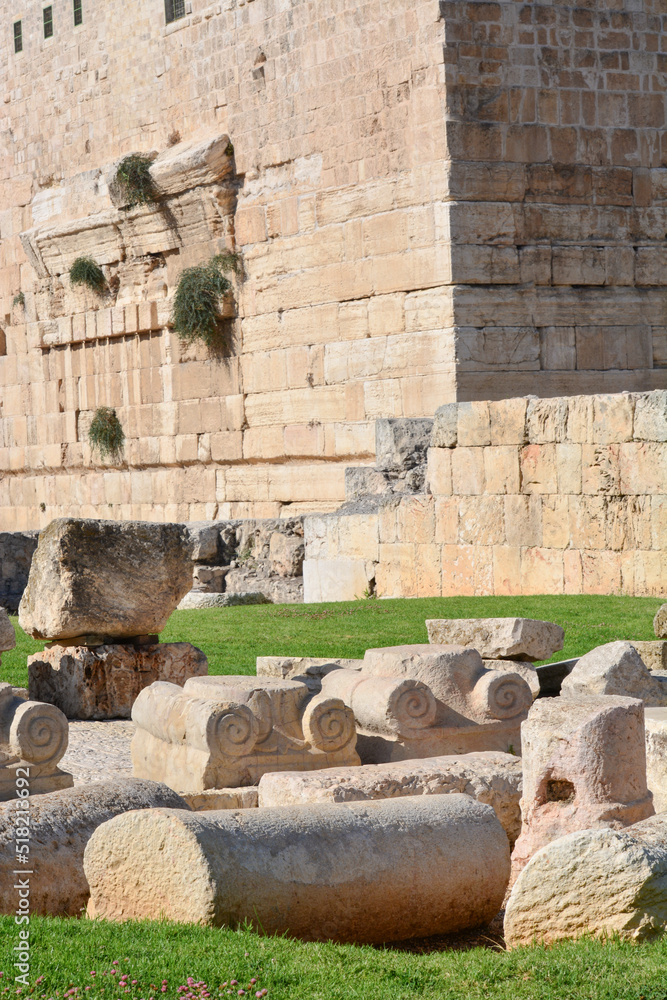 Holy City Temple Mount Ruins, Jerusalem, Israel Stock Photo | Adobe Stock