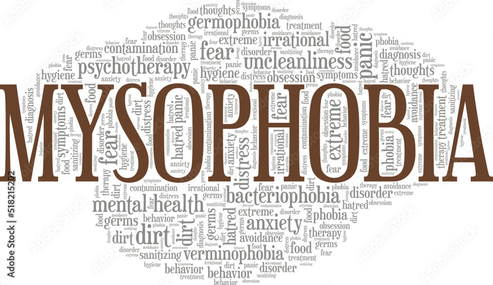 Mysophobia word cloud conceptual design isolated on white background ...