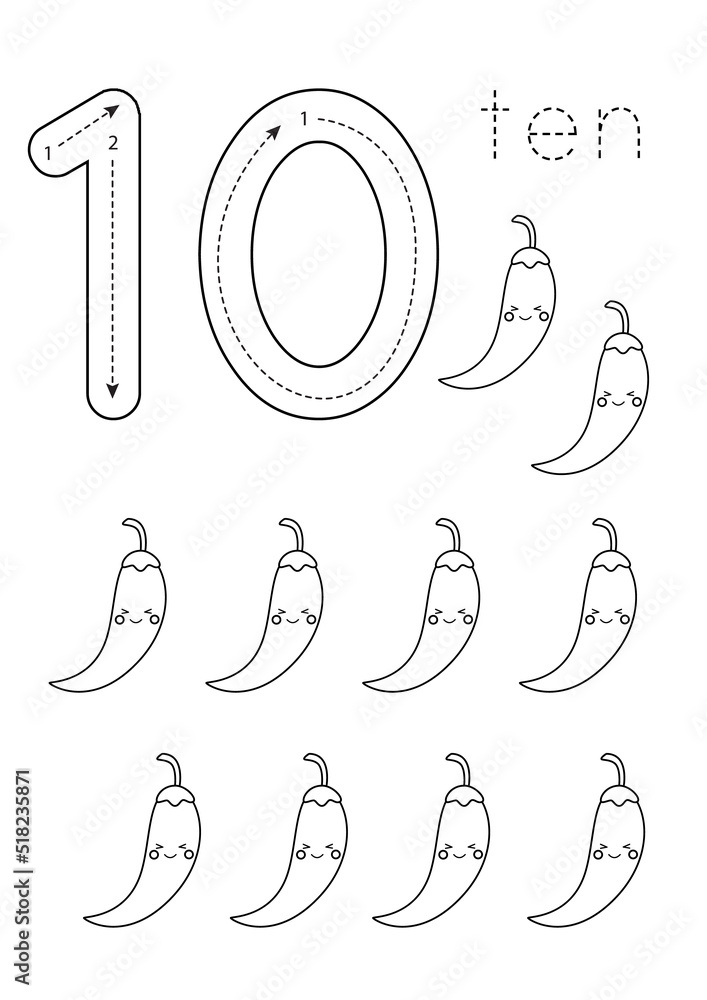 Number 10 Worksheet Preschool