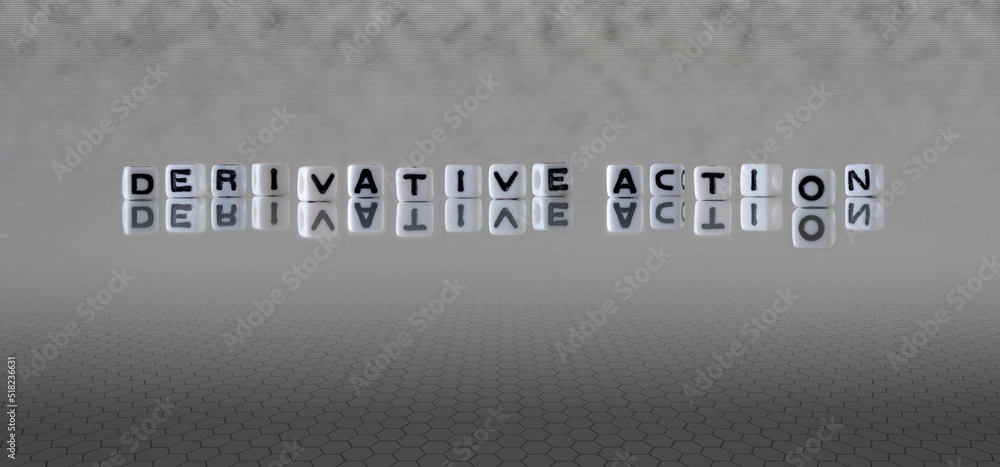 derivative action word or concept represented by black and white letter ...