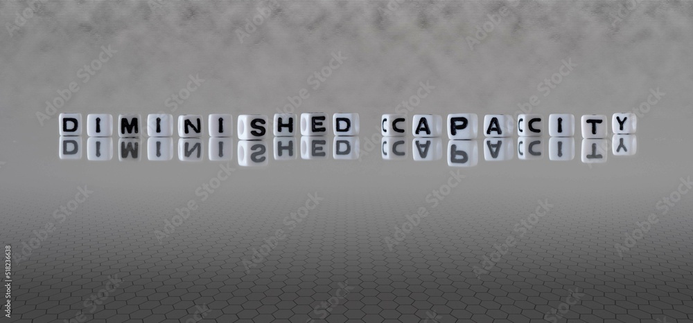 diminished capacity word or concept represented by black and white ...
