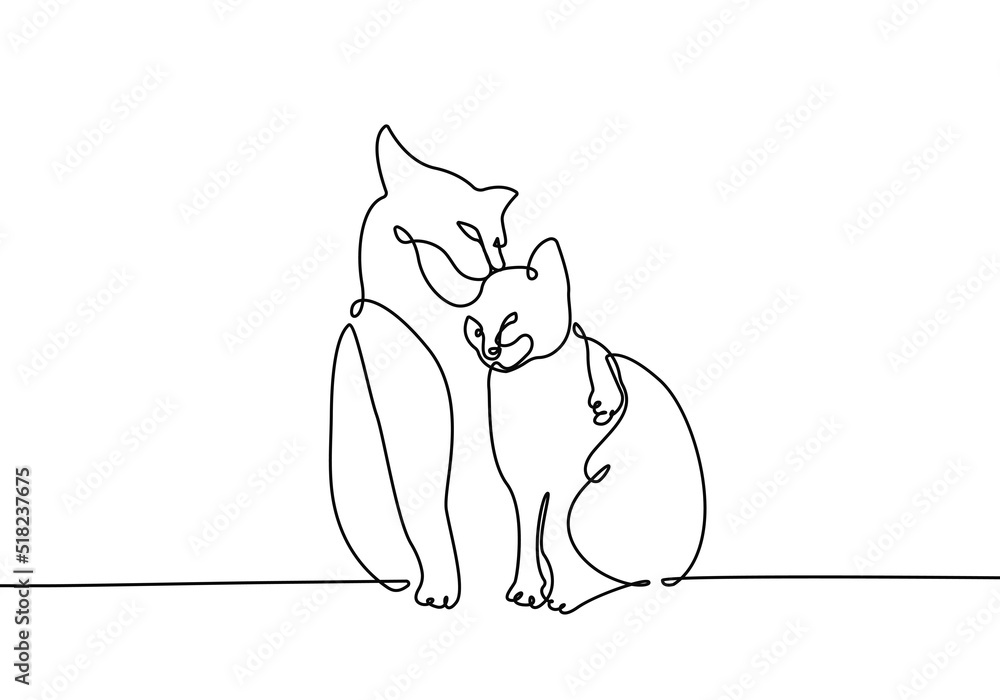 Cat Couple Lineart