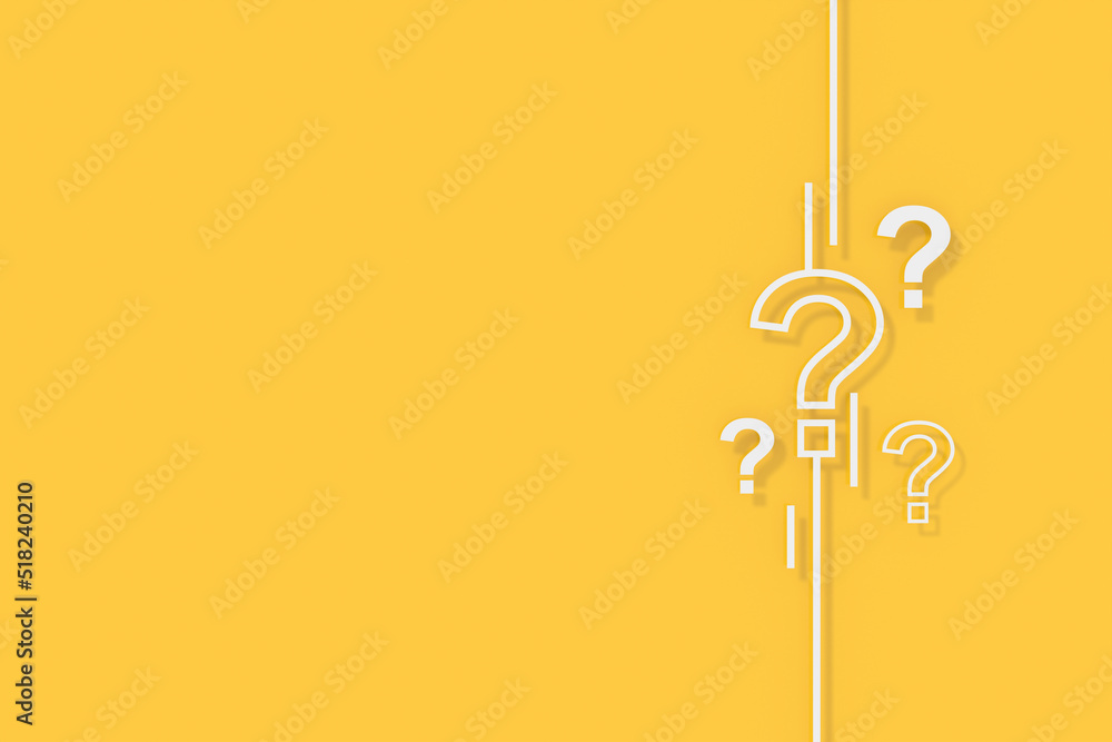 FAQ banner design. Question mark sign banner. 3D rendering. Stock ...