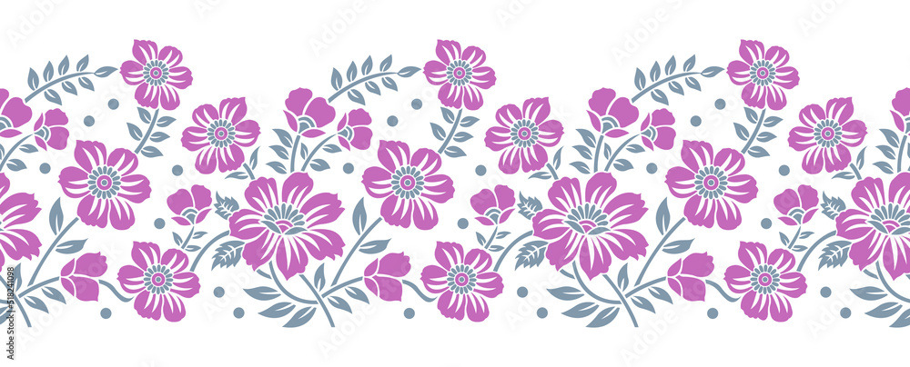 Vector horizontal floral border design Stock Vector | Adobe Stock