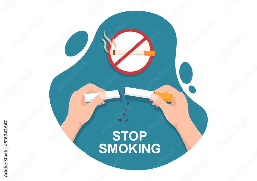 Stop Smoking or No Cigarettes for Fight Against Unhealthy Smoker Habit ...
