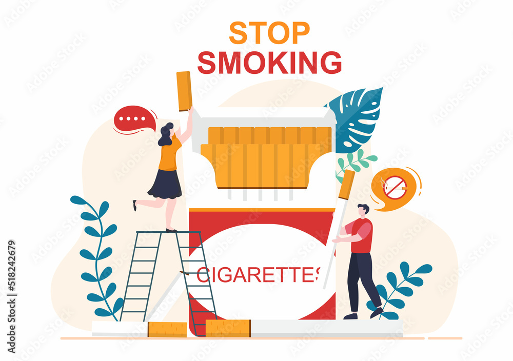 Stop Smoking or No Cigarettes for Fight Against Unhealthy Smoker Habit ...
