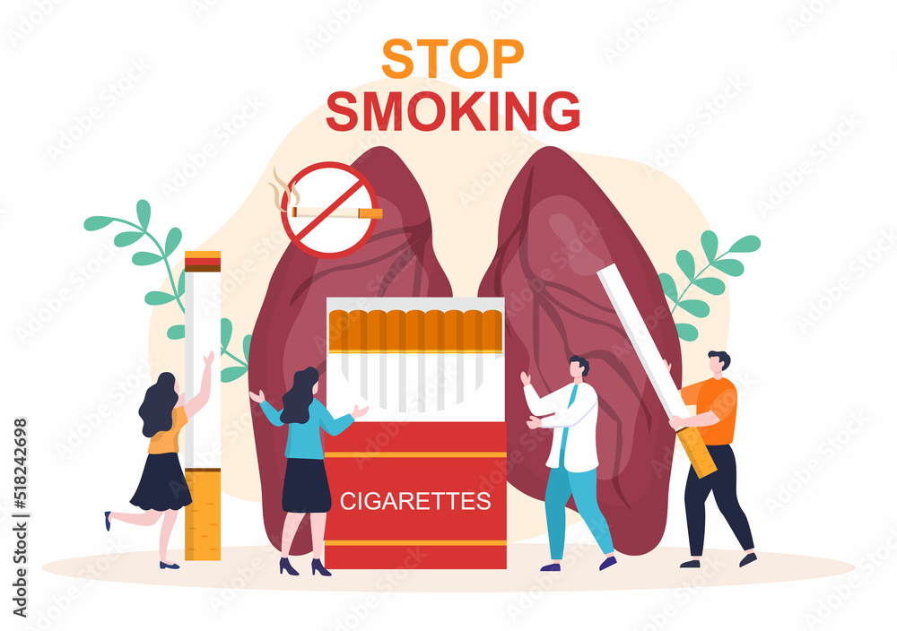 Stop Smoking or No Cigarettes for Fight Against Unhealthy Smoker Habit ...