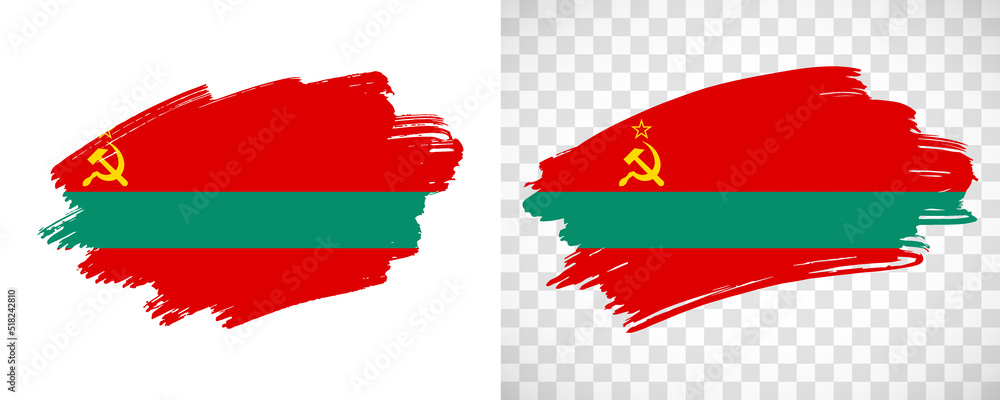 Artistic Transnistria flag with isolated brush painted textured with ...