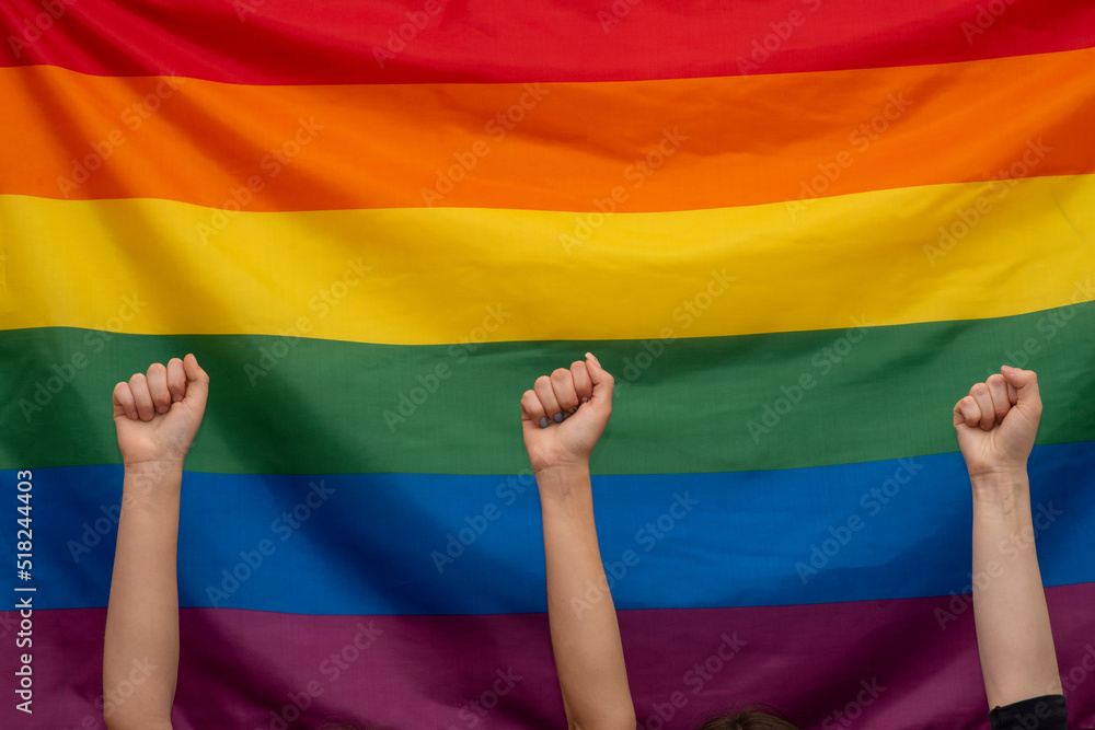 Foto de Crumpled Fabric Flag of LGBT Intro. Gay Flag, LGBT Flag ...