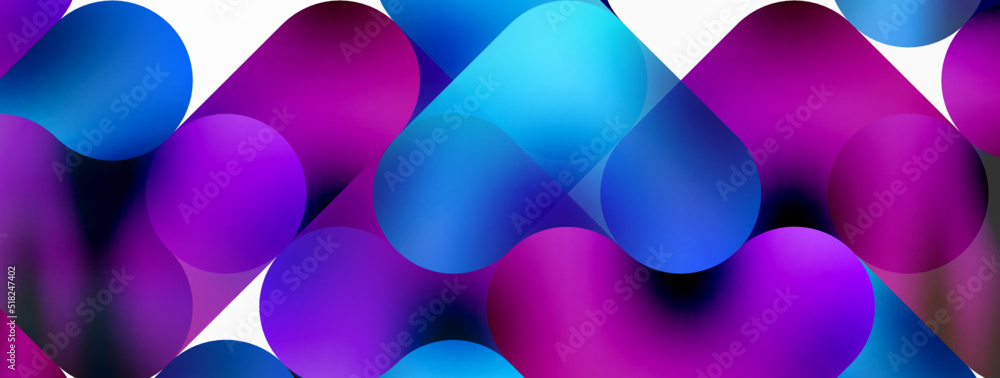 Round shapes and circle geometric abstract background. Vector ...
