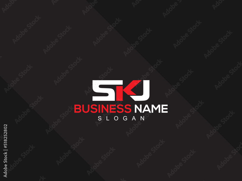 Minimalist SKJ Logo Letter, Creative SK s k j Logo Icon Design With New ...