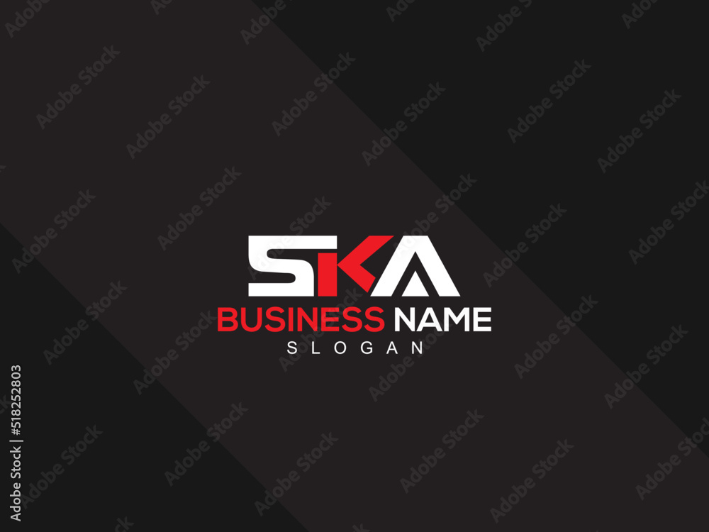 Minimalist SKA Logo Letter, Creative SK s k a Logo Icon Design With New ...
