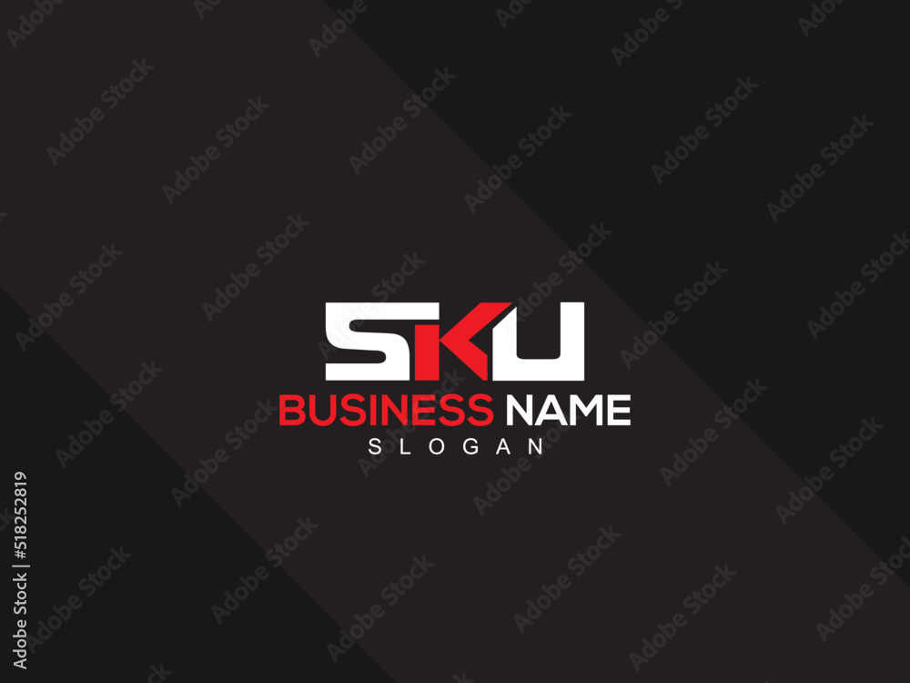 Minimalist SKU Logo Letter, Creative SK s k u Logo Icon Design With New ...