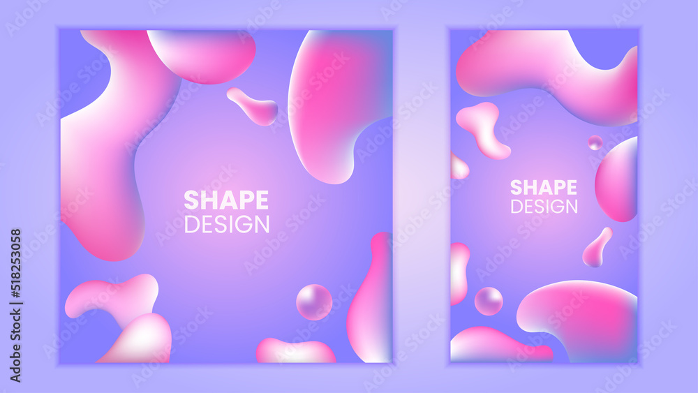 Liquid flow purple, pink 3D neon lava lamp vector geometric background ...