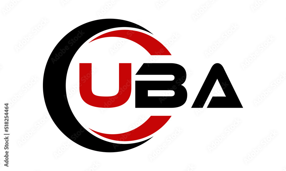 UBA swoosh three letter logo design vector template | monogram logo ...