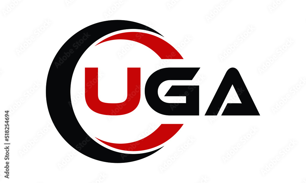 UGA swoosh three letter logo design vector template | monogram logo ...