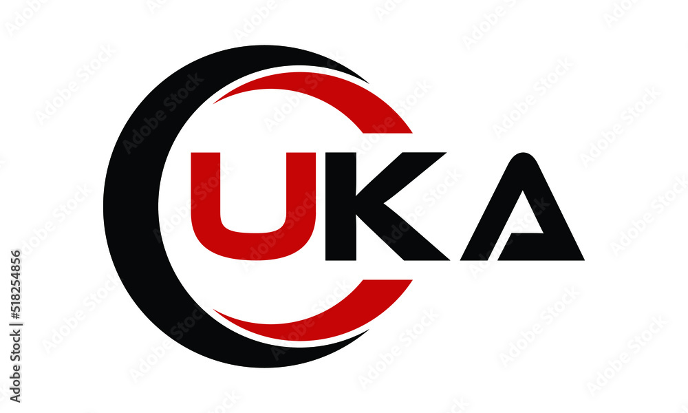 Vecteur Stock UKA swoosh three letter logo design vector template ...