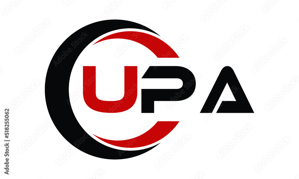 UPA swoosh three letter logo design vector template | monogram logo ...