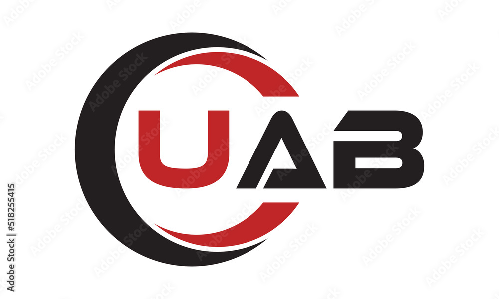 UAB swoosh three letter logo design vector template | monogram logo ...
