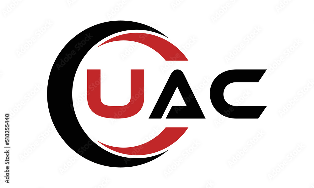 UAC swoosh three letter logo design vector template | monogram logo ...