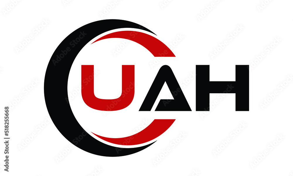 UAH swoosh three letter logo design vector template | monogram logo ...