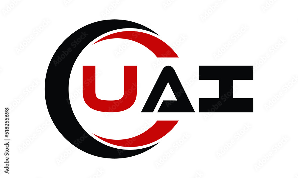 UAI swoosh three letter logo design vector template | monogram logo ...