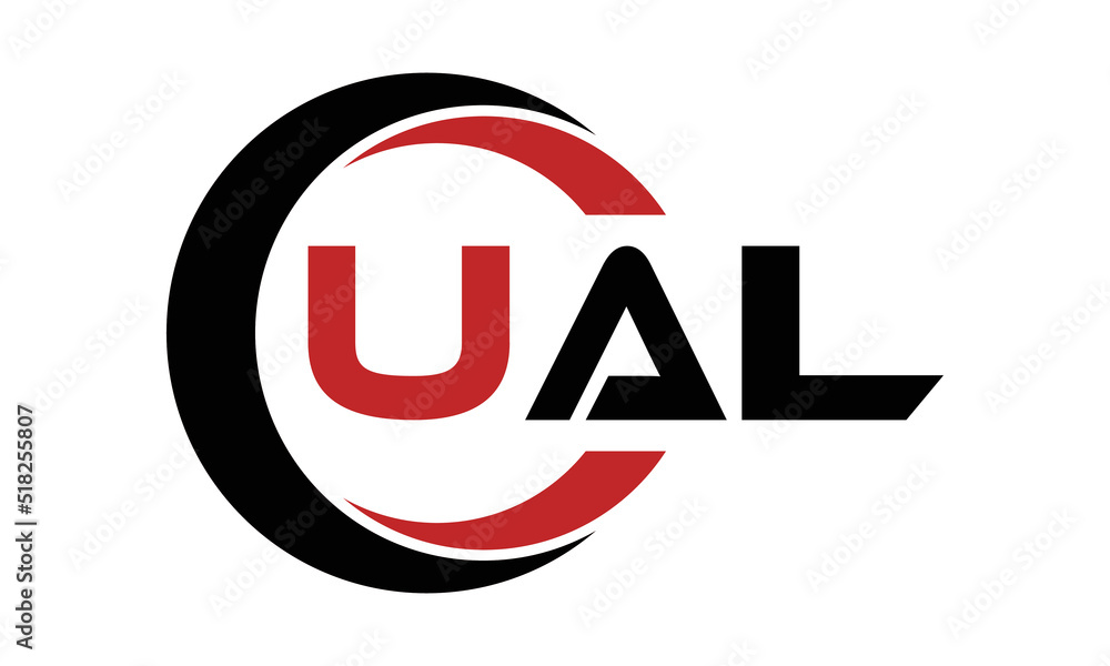 UAL swoosh three letter logo design vector template | monogram logo ...