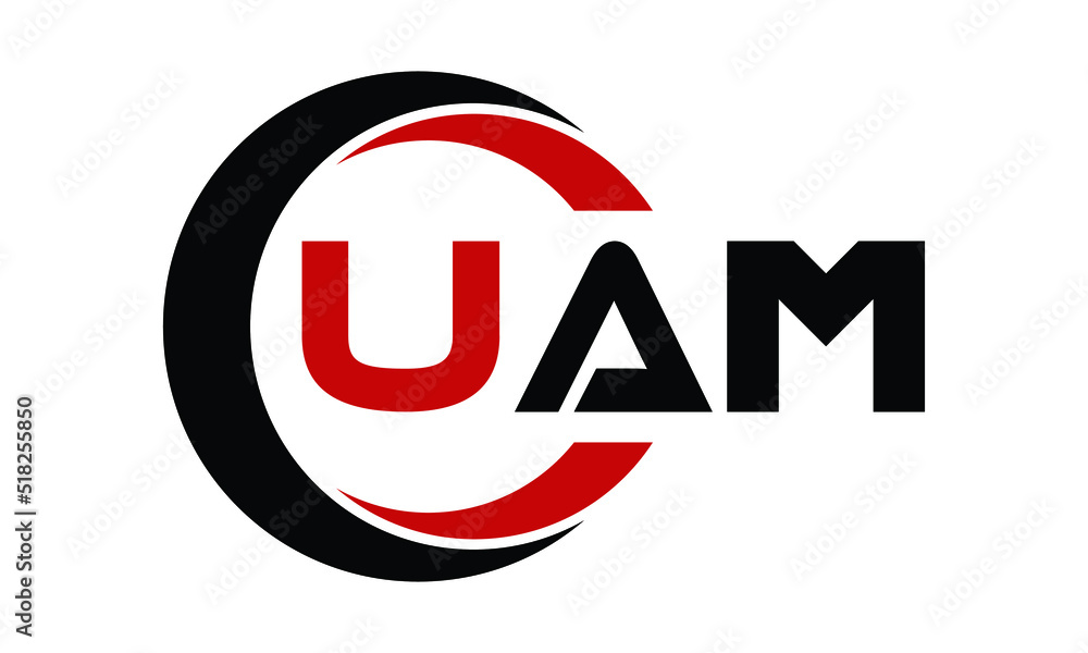 UAM swoosh three letter logo design vector template | monogram logo ...